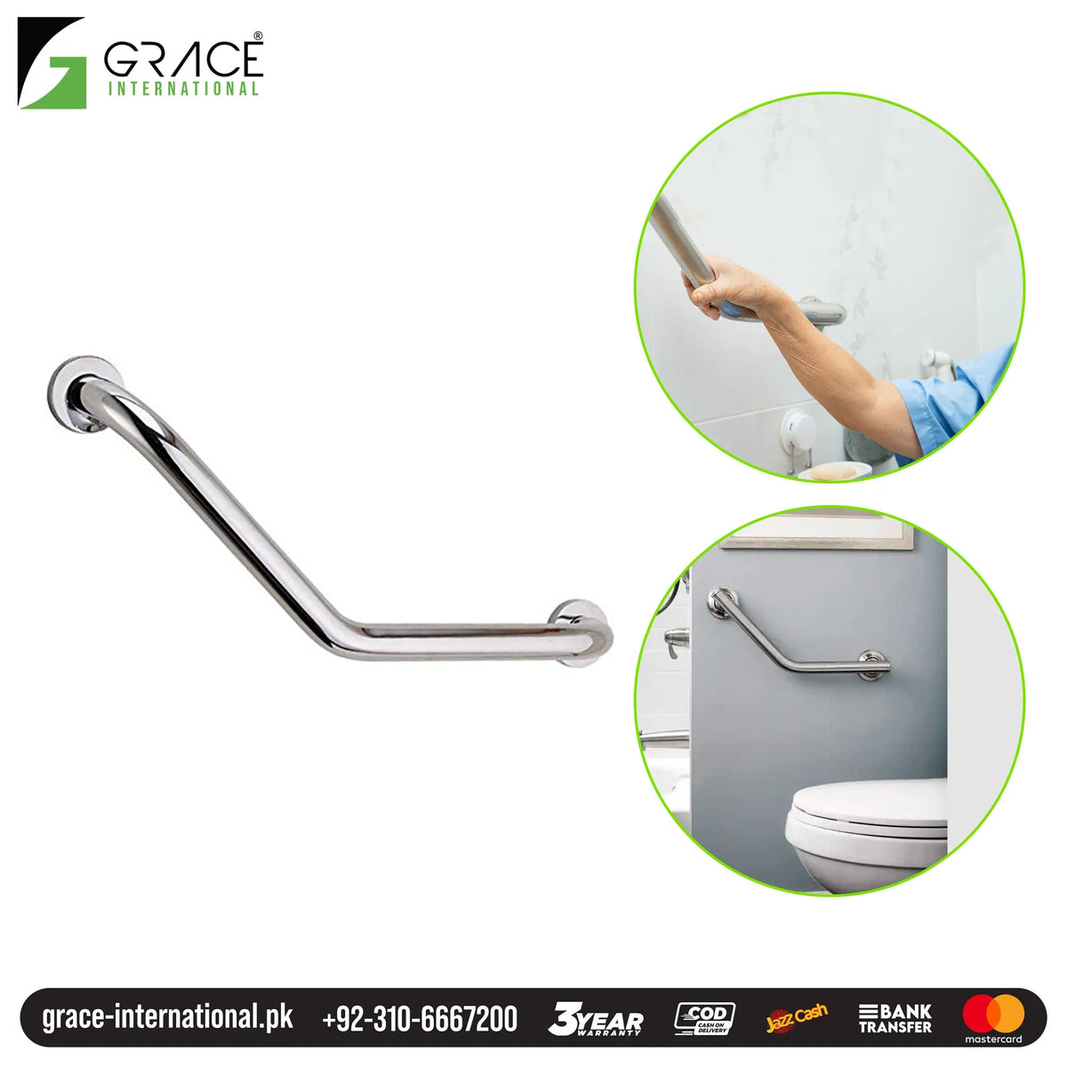 Bathroom Toilet Hand Grip Support Bar Safety Grab Rails Disability Sen ...