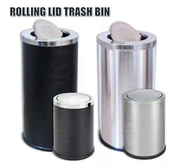 Trash Bin with Pedal & Pendulum Lid – Dustbin for Kitchen, Bath & Home
